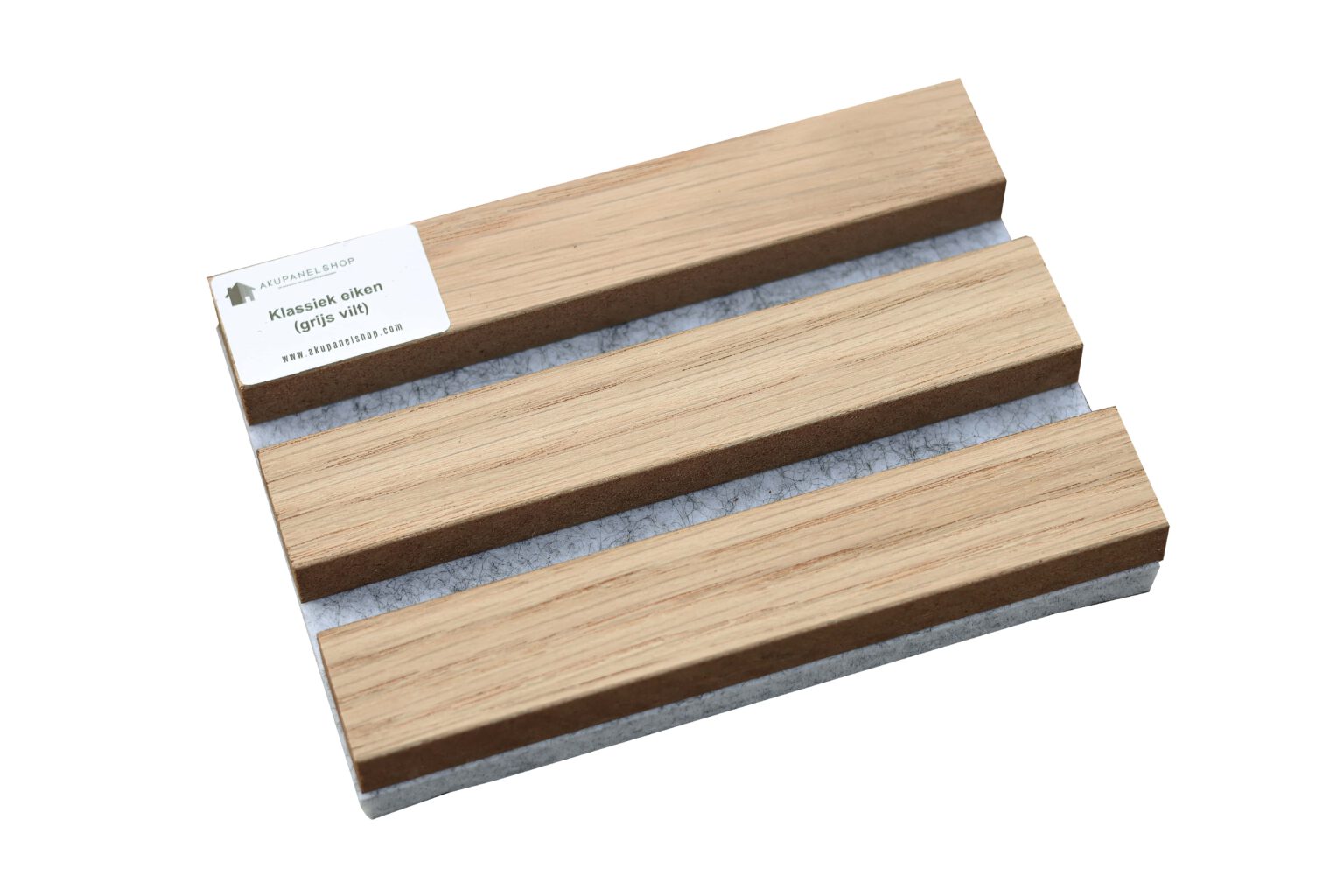 Akupanel Klassiek Eiken / Grijs Vilt - Akoestisch wandpaneel