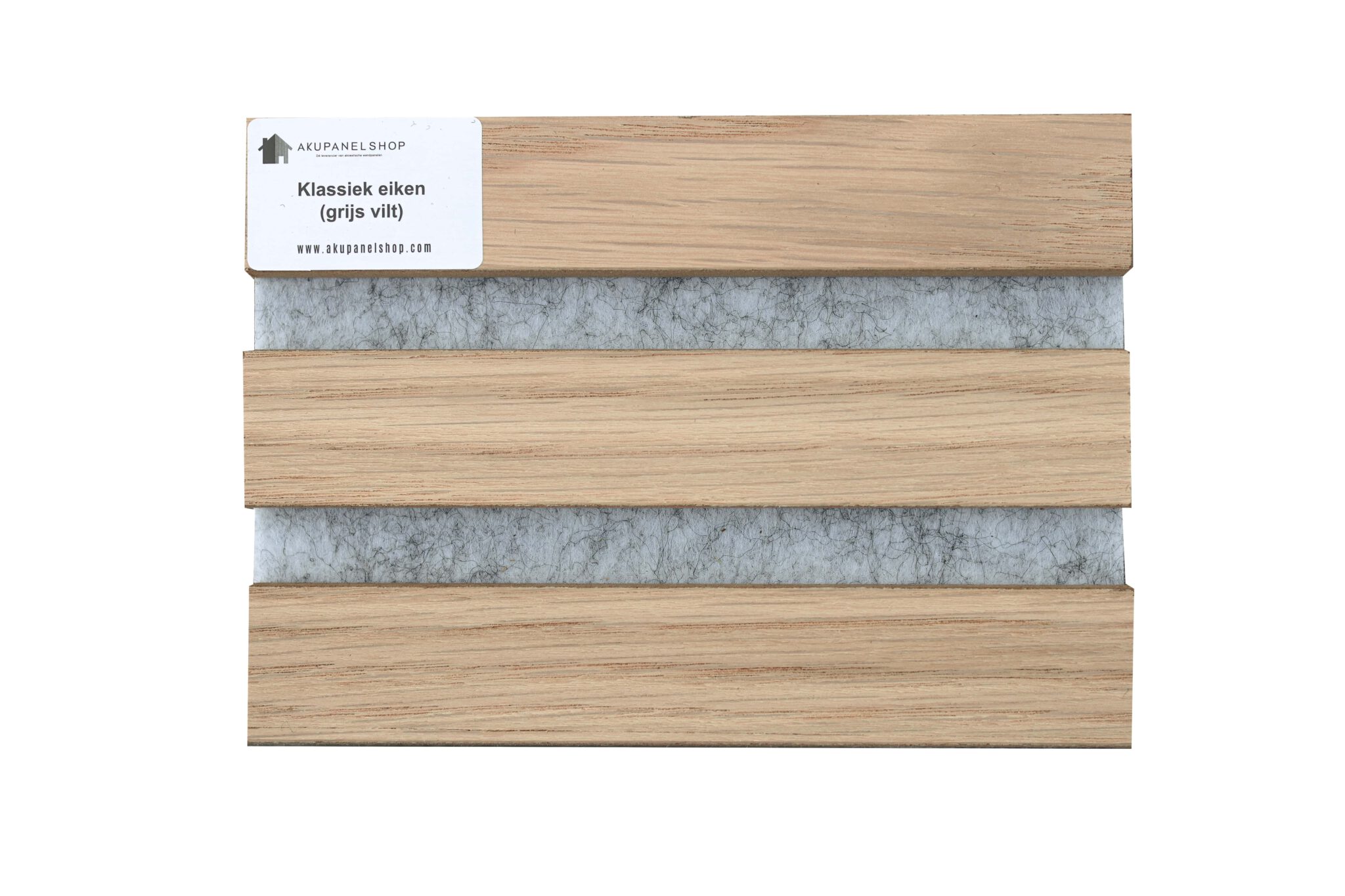 Akupanel Klassiek Eiken / Grijs Vilt - Akoestisch wandpaneel